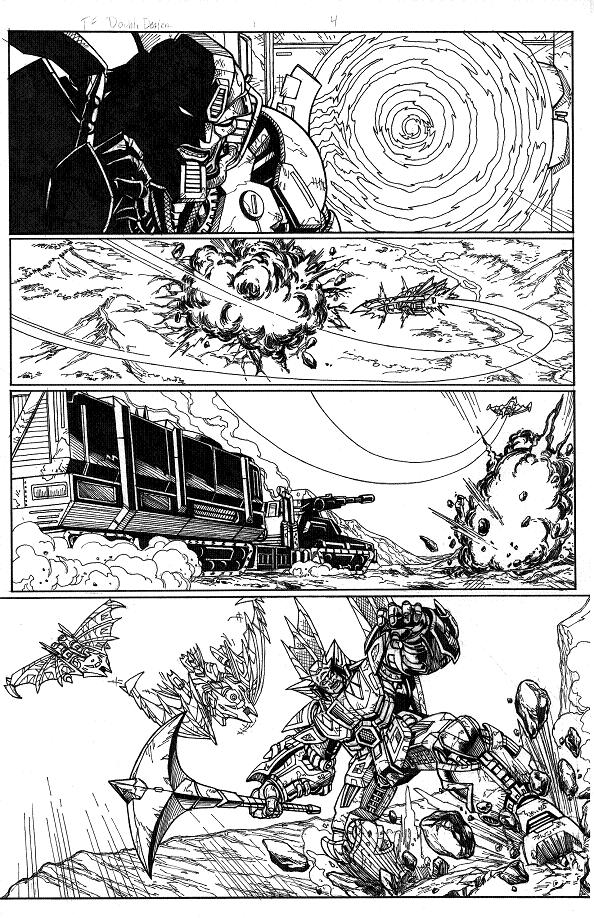Original comic art pages,with Prime, IRONHIDE,OVERLOAD,DROPSHOT ...