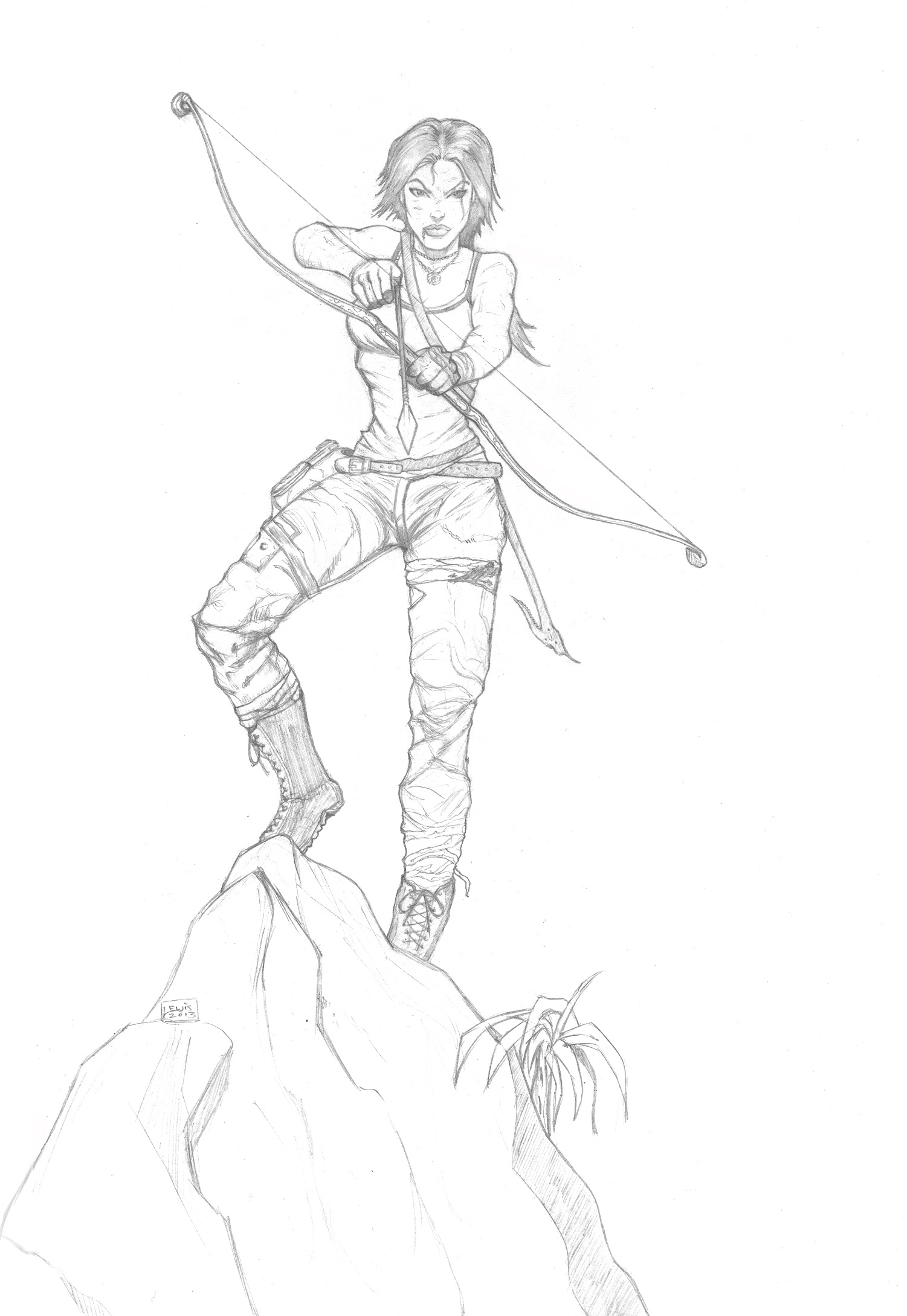 Tomb Raider Coloring Pages Sketch Coloring Page
